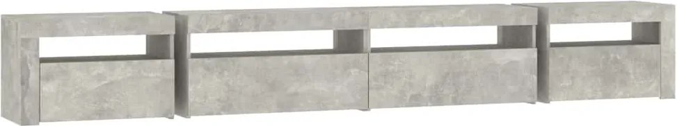 TV skříňka s LED osvětlením betonově šedá 270 x 35 x 40 cm 3152749