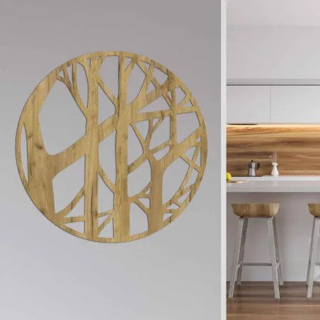 Designová dřevěná dekorace květinový ornament | SENTOP HDF0376