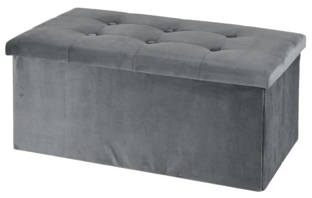 PROGARDEN Taburet s úložným prostorem 76 x 38 cm VELVET šedá KO-101000790seda