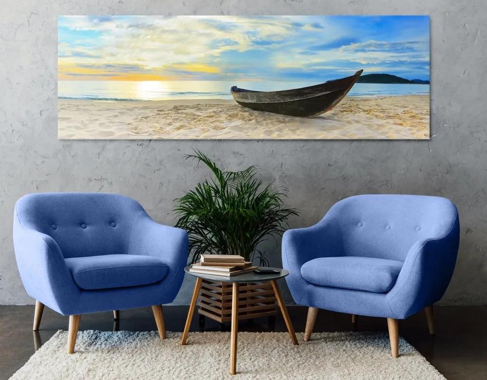 Obraz panoráma nádherné pláže - 150x50 cm