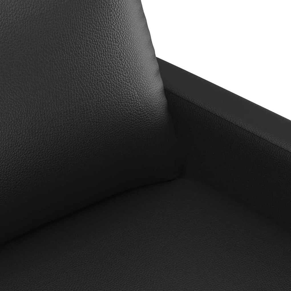 2místná pohovka černá 120 cm umělá kůže - Default Title