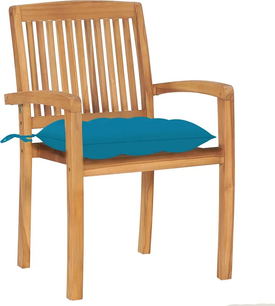 Stohovatelné zahradní židle s poduškami 6 ks masivní teak 3073271