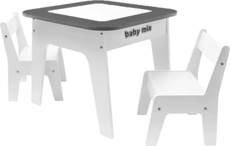 Baby Mix Leaf dětský stůl a židle šedé