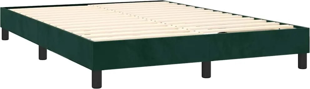 Box spring postel s matrací tmavě zelená 140x200 cm samet 3131204