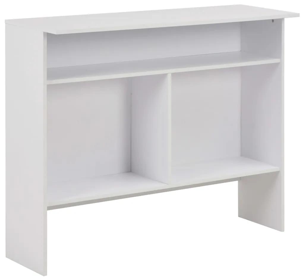 vidaXL Barový stůl se 2 stolními deskami bílý 130 x 40 x 120 cm