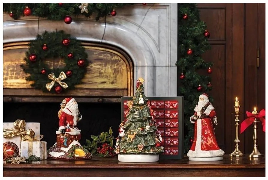 Christmas Toys Memory svícen/hrající Santa na střeše, 32 cm, Villeroy & Boch