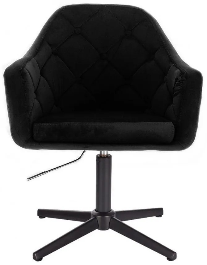 LuxuryForm DESIGN Otočné křeslo ANDORA VELUR na černém kříži- černé