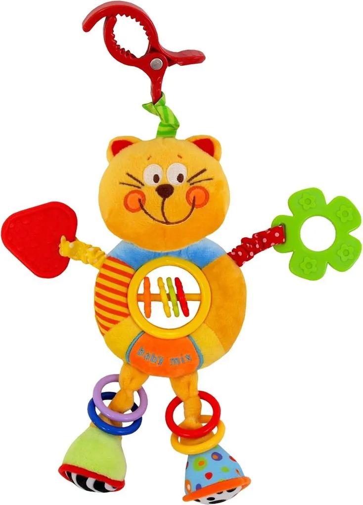 Dětská plyšová hračka s chrastítkem Baby Mix kočička
