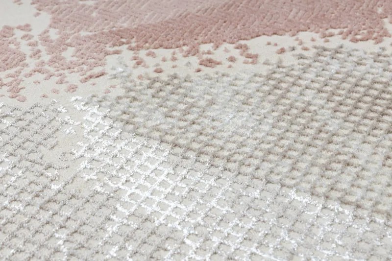 Dywany Łuszczów, Kusový koberec Core A004 Frame beige/pink, 180x270, růžová, chodba / předsíň