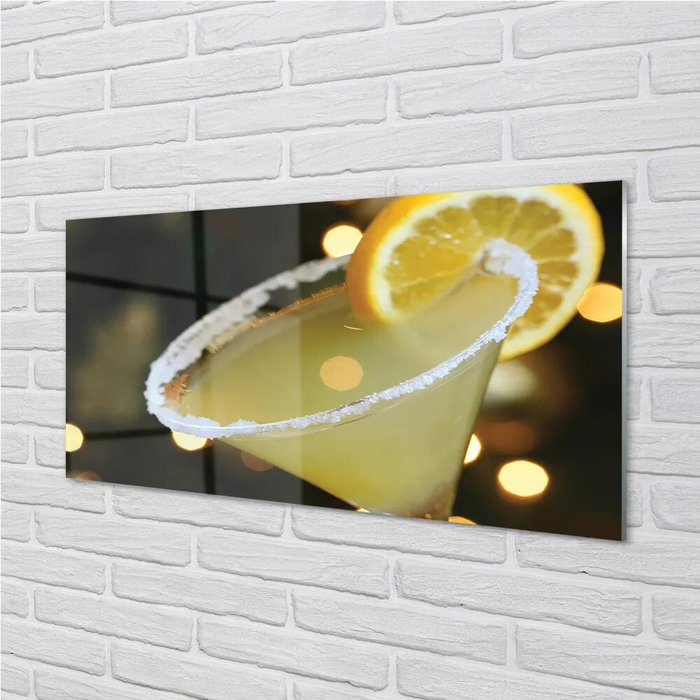 Obraz na skle koktejl citrón 100x50 cm