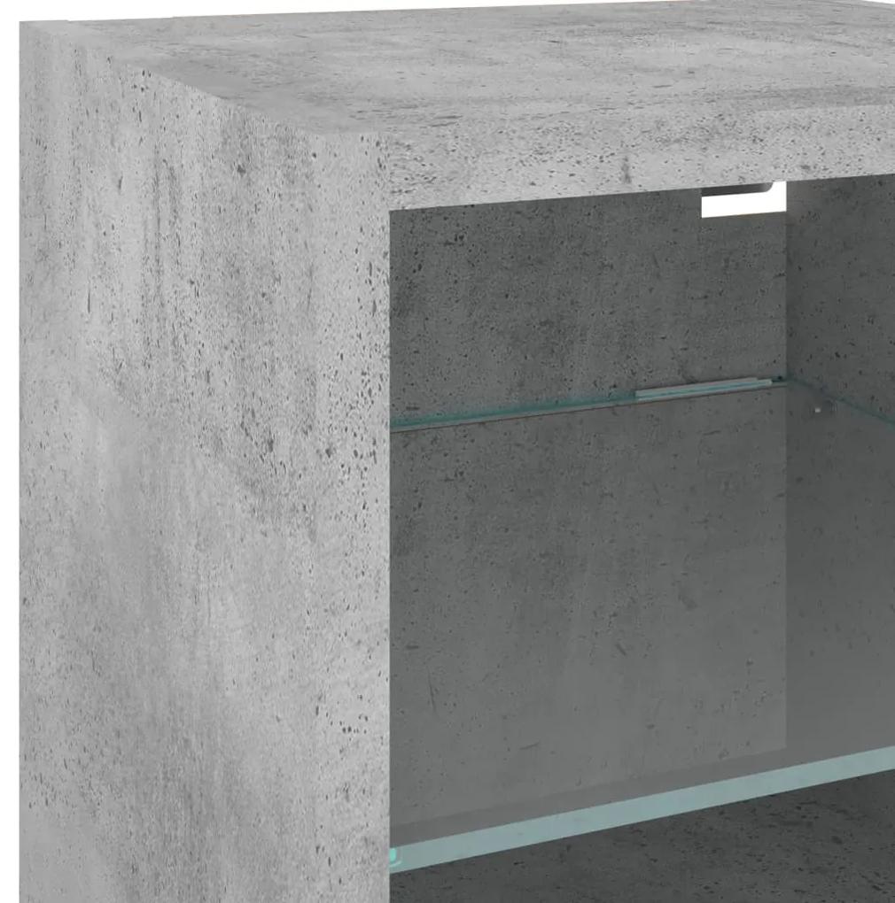 6dílná obývací stěna s LED betonově šedá kompozitní dřevo - Default Title