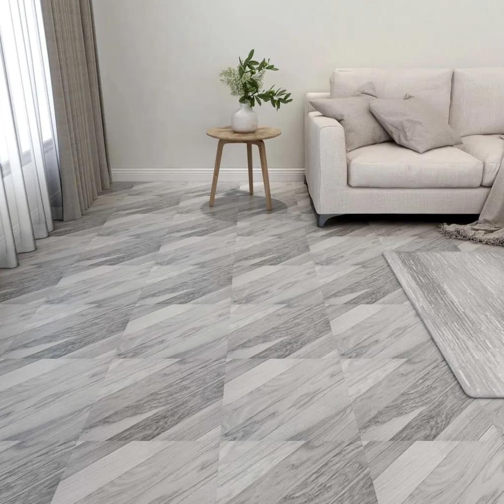 Samolepicí podlahové desky 55 ks PVC 5,11 m² šedé pruhované,  324678