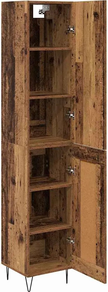 Vysoký bufet Staré dřevo 34,5 x 34 x 90 cm Kompozitní dřevo 3402721