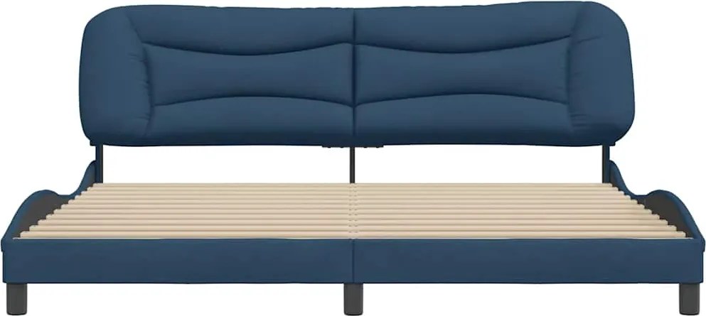 Rám postele bez matrace Hvar modrý 200 x 200 cm textil 3207799