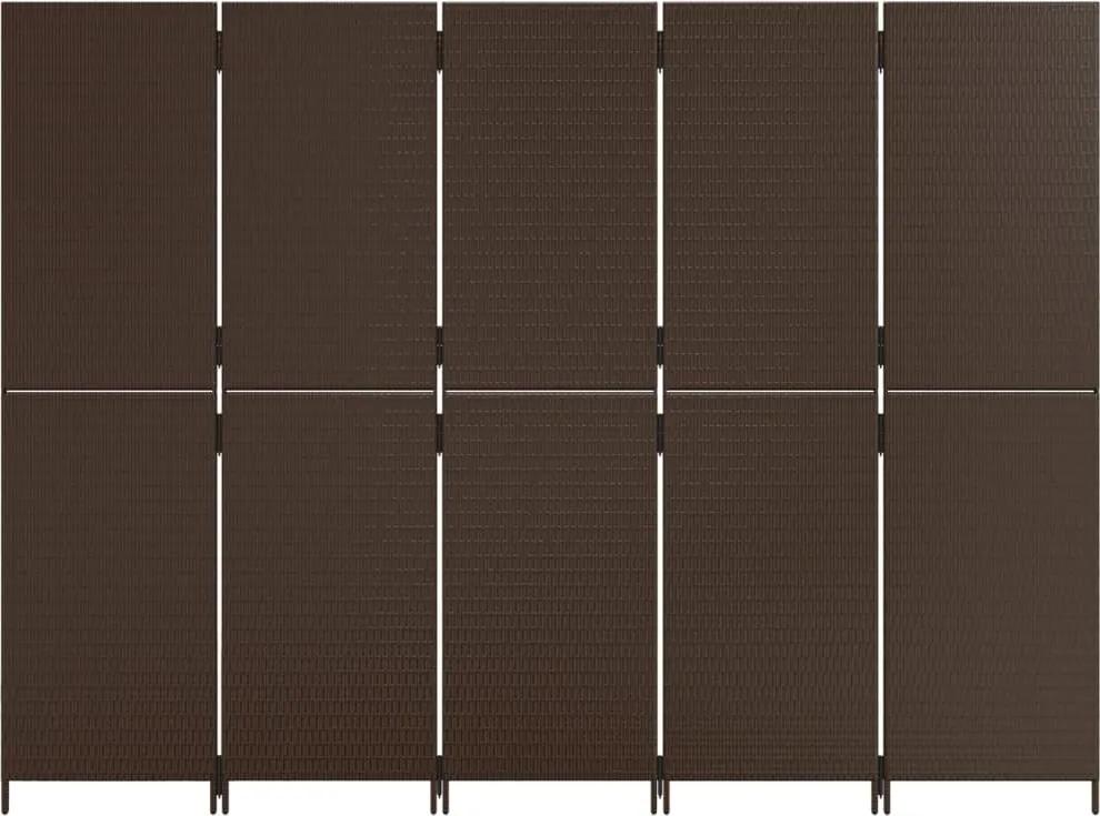 vidaXL Dělicí stěna 5 panelů polyratan [365349] Barva: Černá