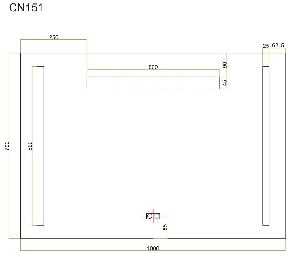 Mereo zrcadlo 100 x 70 cm s LED osvětlením CN151