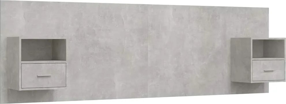 Čelo postele se skříňkami betonově šedé kompozitní dřevo 3115719