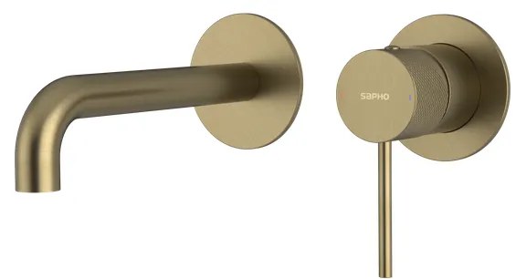 Sapho Sapho, ULTRASAN 2-prvková podomítková umyvadlová baterie, hubice 20cm, zlato mat, UT018VG