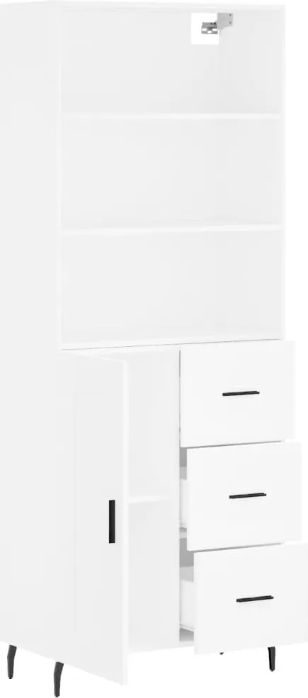 Skříň highboard bílá 69,5 x 34 x 180 cm kompozitní dřevo 3190037