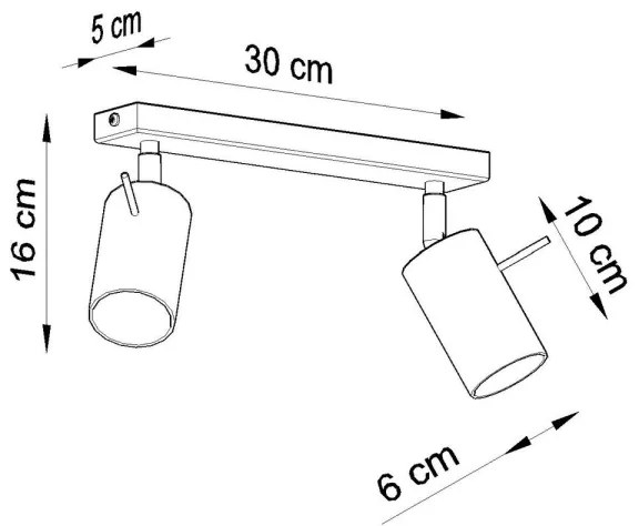 Sollux SL.0450 - Stropní bodové svítidlo RING 2xGU10/10W/230V