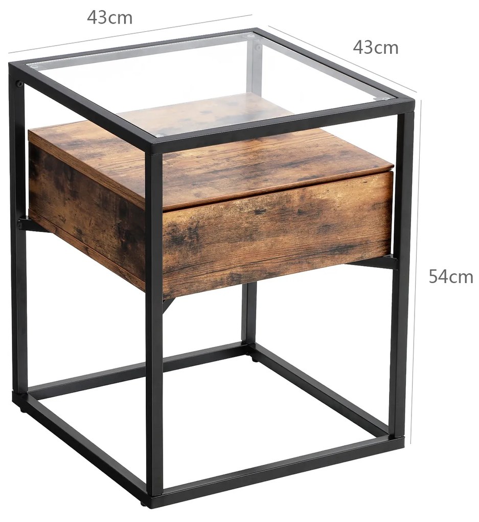 VASAGLE Příruční stolek Industry - 43x43x54 cm
