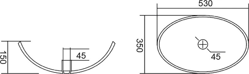 Mexen Zira, skleněné umyvadlo na desku 53 × 35 cm, černá, 24175370