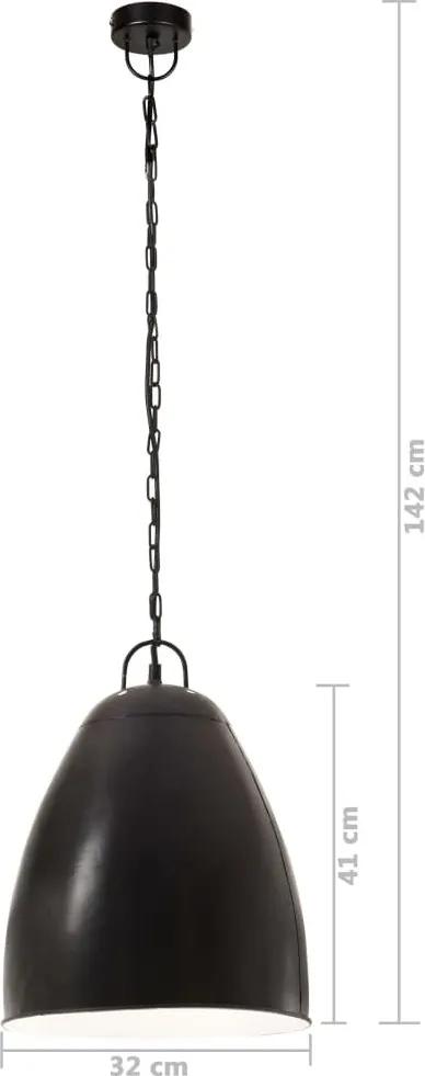 vidaXL Industriální závěsné svítidlo 25 W kulaté 32 cm E27 [320561] Barva: Černá