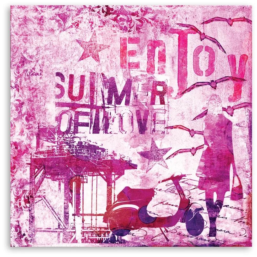 Gario Obraz na plátně Růžové prázdninové nápisy - Andrea Haase Rozměry: 30 x 30 cm