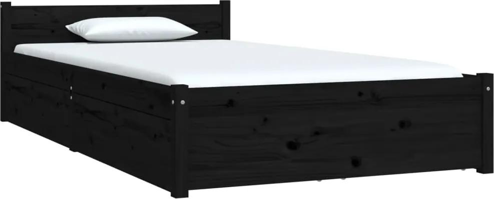 vidaXL Rám postele se zásuvkami 90 x 200 cm [3103485] Barva: Černá