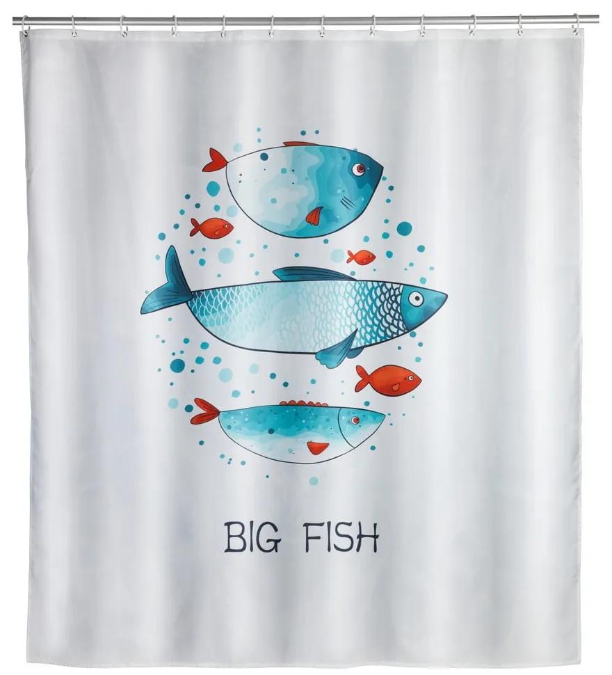 Pratelný sprchový závěs Wenko Big Fish, 180 x 200 cm