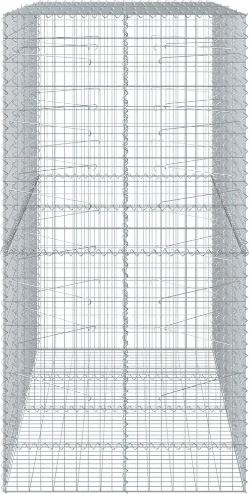 Gabionový koš s víkem 200 x 100 x 200 cm pozinkované železo 3295227
