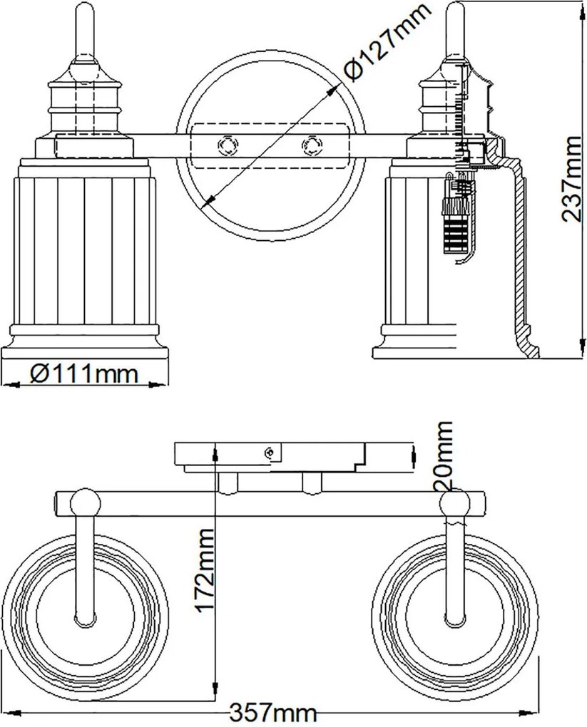 Koupelnové světlo nad zrcadlo Elstead SWELL 2 mosaz 2×G9