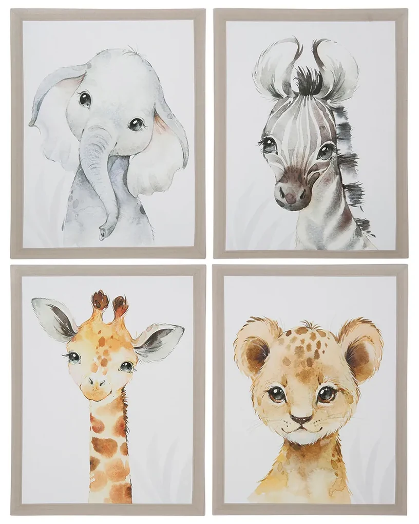 Ostaria Dětský dekorativní obraz Mini animals 30 x 40 cm | 4 vzory Vzor ...