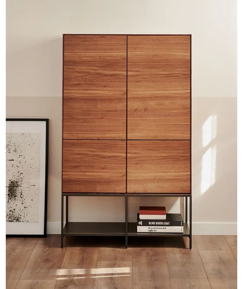 Hnědá skříň v dekoru ořechu 97,5x160x40 cm Vedrana – Kave Home