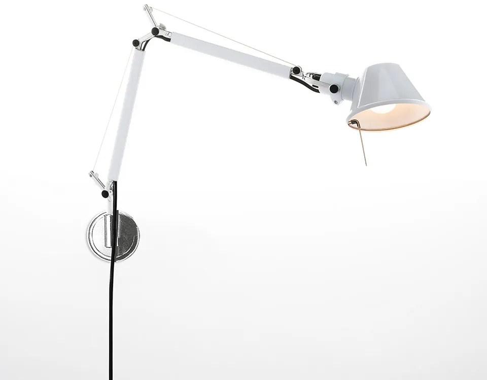 Artemide Tolomeo Micro Parete Halo, designové nástěnné svítidlo s vypínačem, 1x60W E14, bílá, max. 74cm