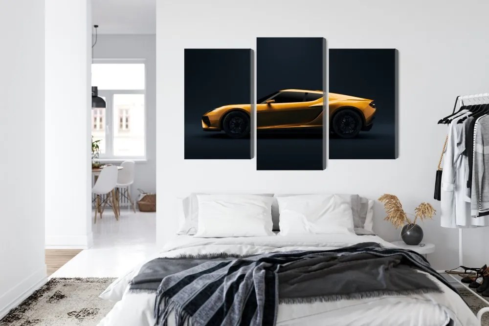 Vícedílný obraz Žluté 3D Sportovní Auto Nedostatek Nedostatek Plátno Canvas 60x40