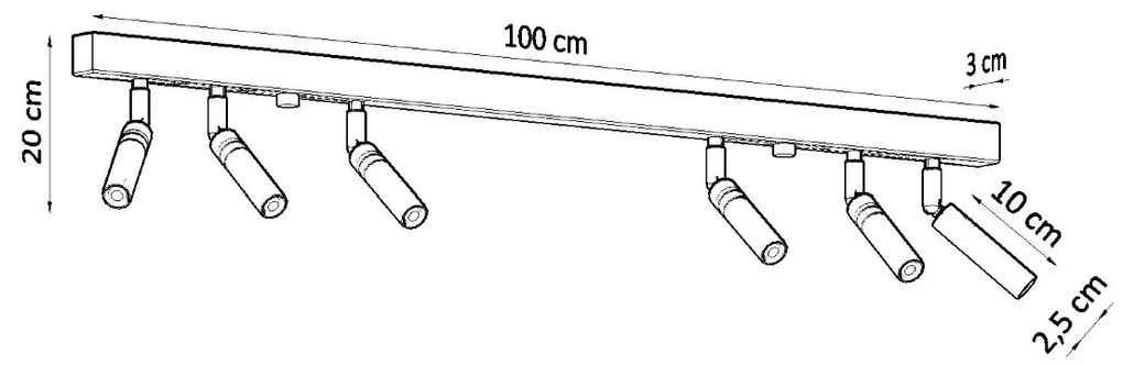 Sollux Lighting Stropní svítidlo EYETECH 6 Černá