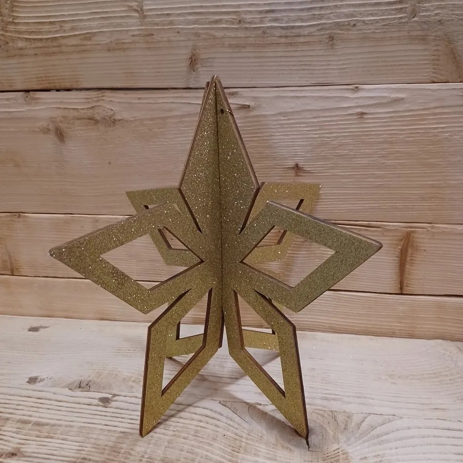 Vánoční ozdoba zlatá hvězda, 3D, 30 cm