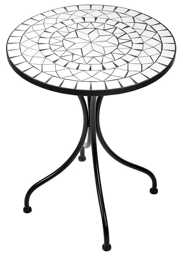 Butlers PALAZZO Stůl s mozaikou - bílá/černá