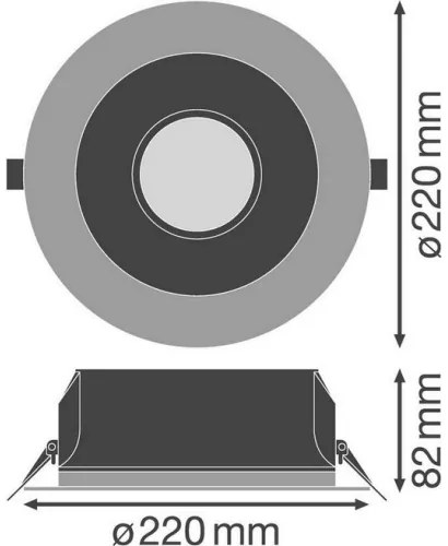 LED podhledové svítidlo LEDVANCE Downlight UGR<19 195mm 21W 4000K neutrální bílá IP54