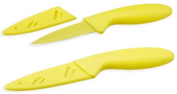 Nůž s ochranným krytem 19 cm - žlutý