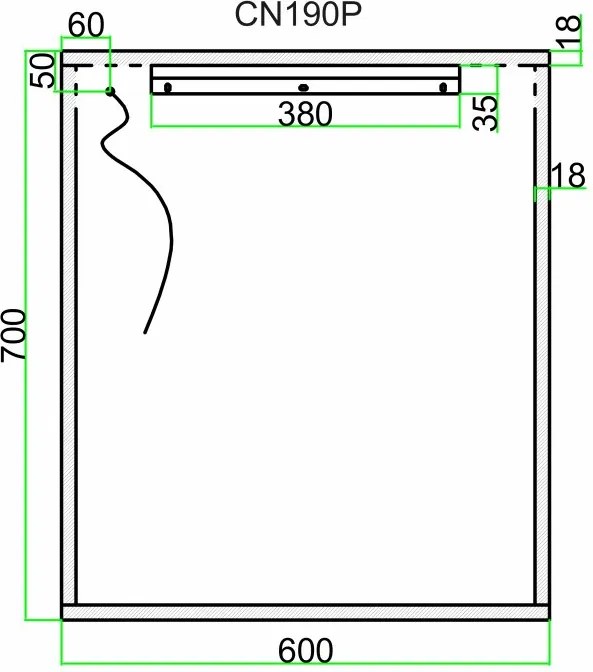 Mereo, Mereo Koupelnová galerka 60 cm, zrcadlová skříňka, stříbrná, MER-CN190P