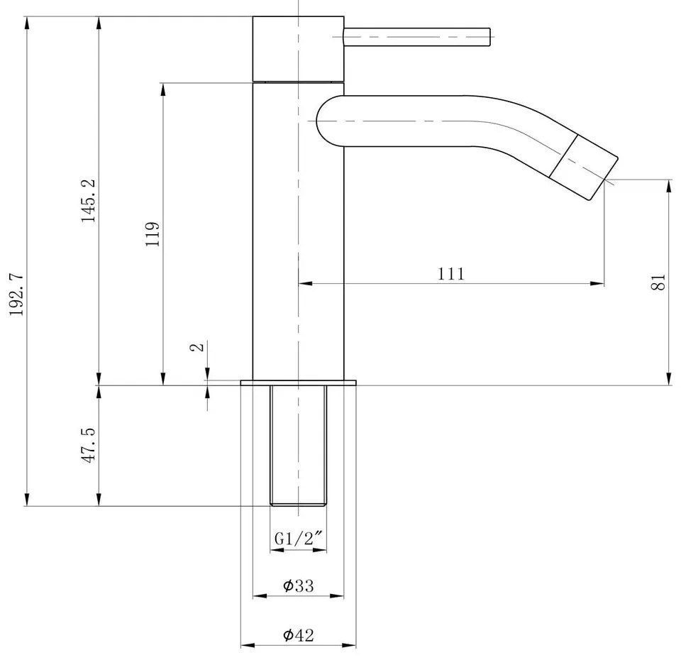 Umyvadlový ventil v leskle stříbrné barvě Small – Sapho