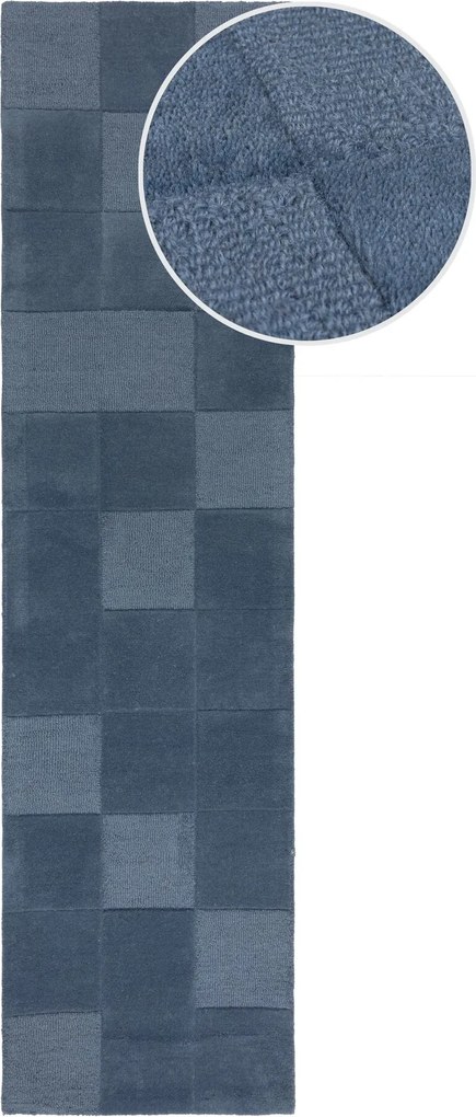 Flair Rugs, Běhoun Moderno Checkerboard Blue, 60x230, modrá, chodba / předsíň