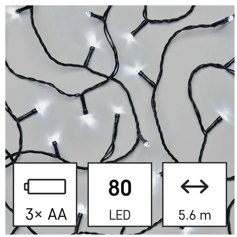Vánoční řetěz LED 5,6 m, studená bílá