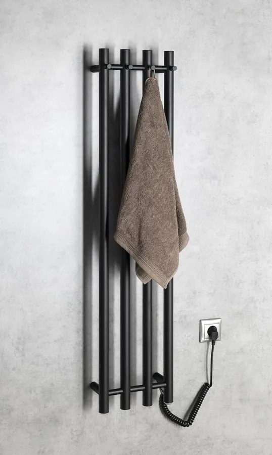 Sapho Sapho, PAPINADO elektrický sušák ručníků, 109x1200mm, 40W, černá mat, ER340