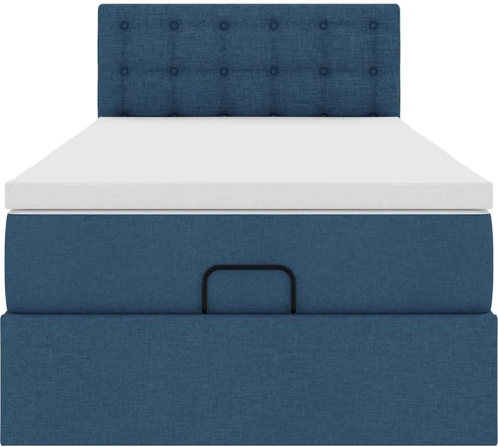 Osmanský rám postele s matrací modrá 90x190cm textil 3311593