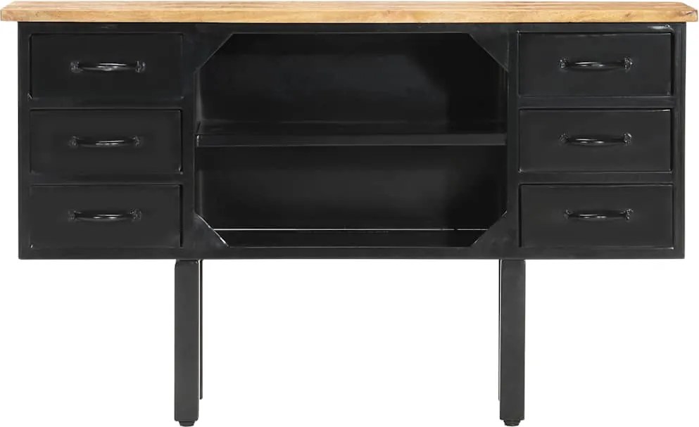 Příborník 110 x 30 x 65 cm masivní hrubý mangovník a ocel 321571