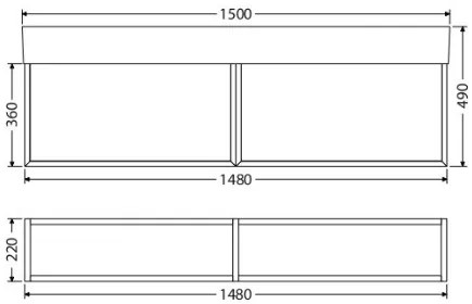 INTEDOOR Oxo Multi skříňka s umyvadlem, 2 zásuvky, OXO MULTI OALU 150D 2Z Povrch: 0755 AP WARM GREY MAT