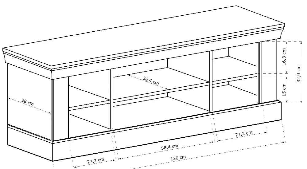 Obývací stěna Antica K | sestava A | 3 díly | kraft zlatý